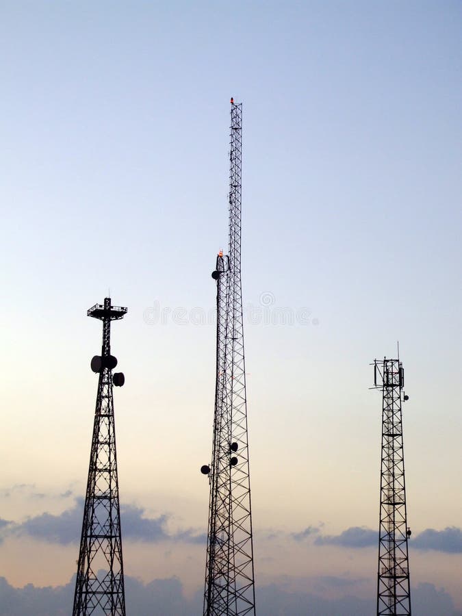 Communications masts 04 stock photo. Image of radiation - 7579326