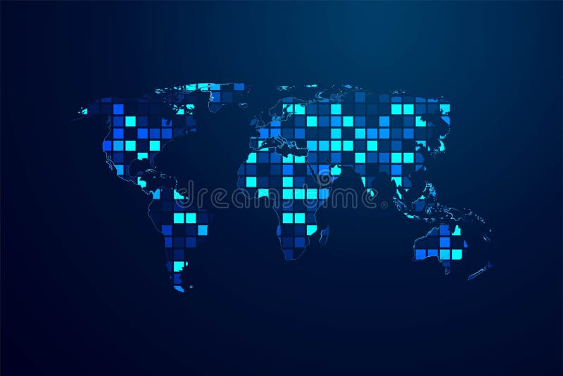 Communications Network Map of the World, from Lines and Triangles ...