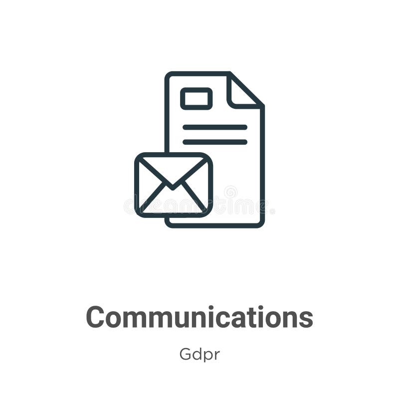 Communications Outline Vector Icon. Thin Line Black Communications Icon ...