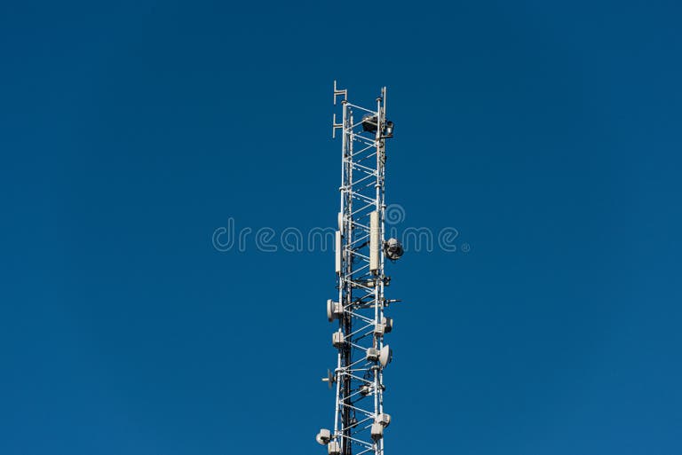 Communications Pylon with Cellular Antennas and Other Communications ...