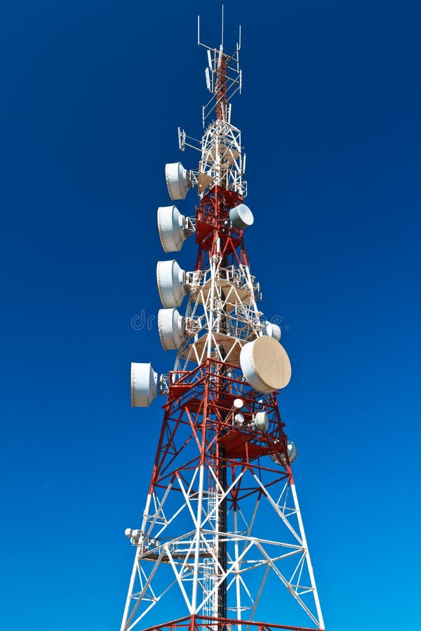 Mobile Phone Signal Tower Cell Site of Digital 4G Stock Image - Image ...