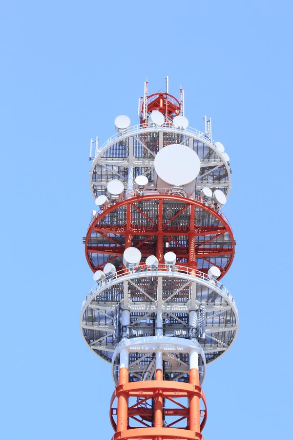 Communications tower stock image. Image of receptor, blue - 23696373