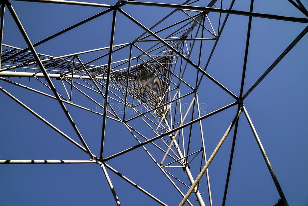 Communication Tower from Base Stock Image - Image of mental, detail ...