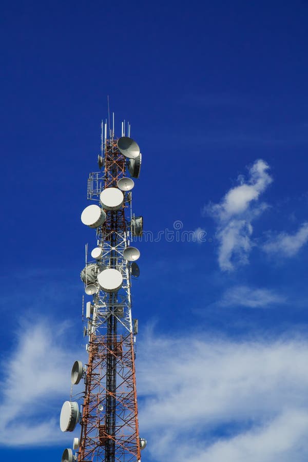 Telecommunication tower stock image. Image of business - 6039559