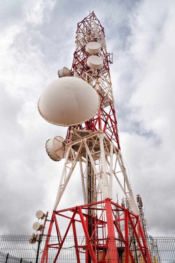 Communications tower stock image. Image of directions - 91616443