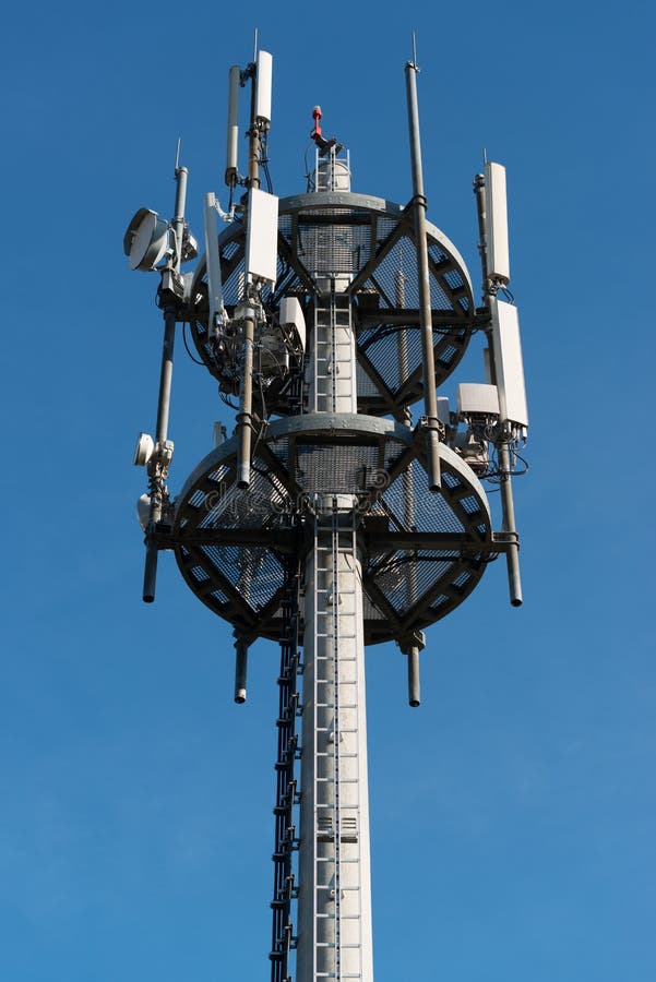 High-Tech Electronic Communications Tower Stock Photo - Image of cell ...