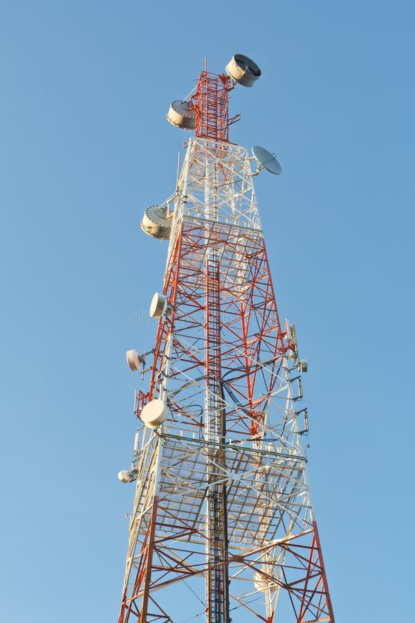 Communications Tower Signal Stock Photo - Image of blue, cell: 229163868