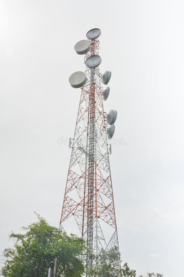Communications Tower Signal Stock Photo - Image of equipment, data ...