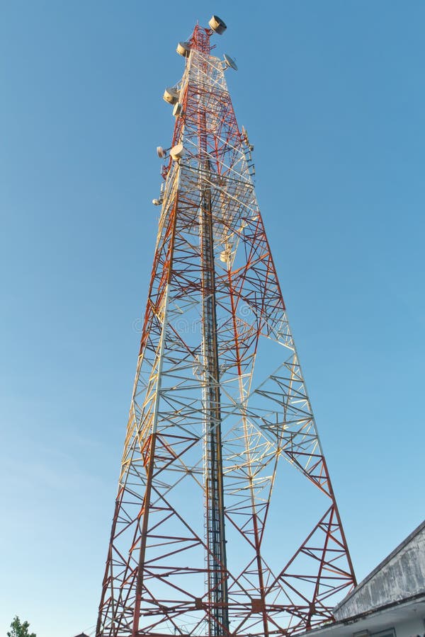 Communications Tower Signal. Stock Image - Image of remote, mobile ...