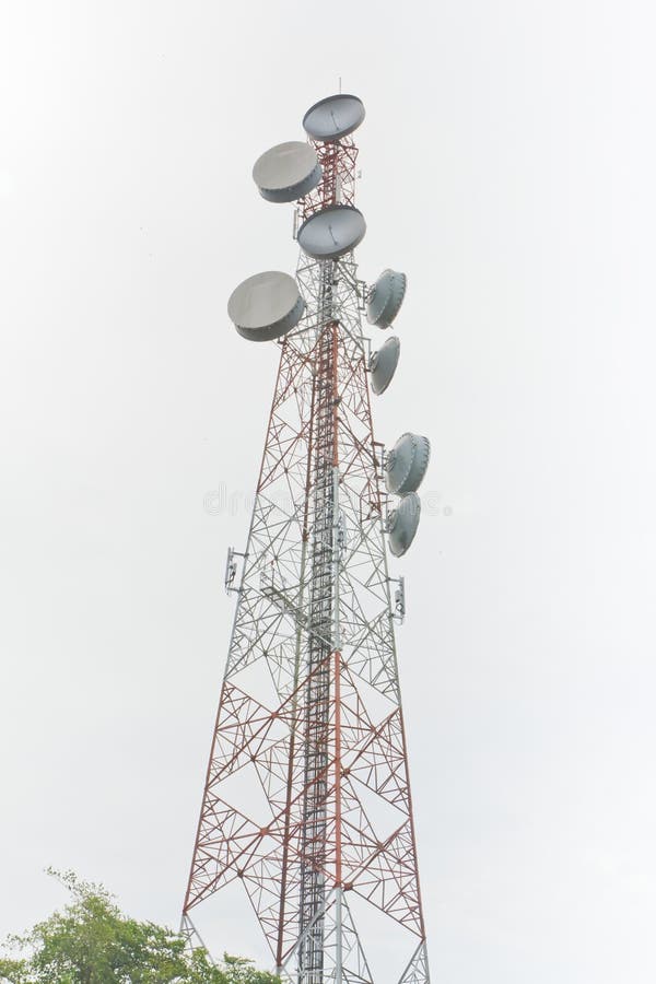 Communications Tower Signal. Stock Photo - Image of outdoors ...