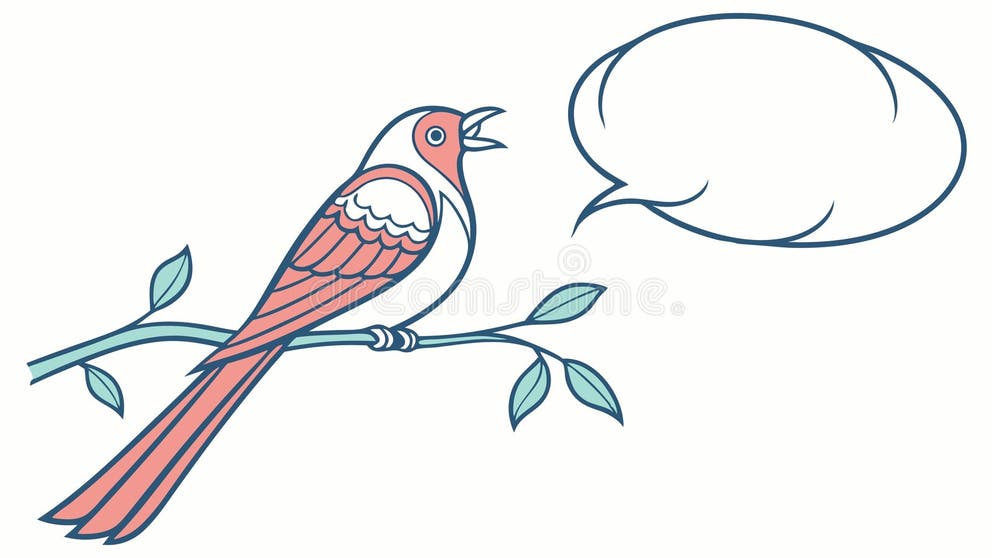 Communicative Bird with Speech Bubble, Expressive Avian Art, Vector Design Generative AI Stock ...