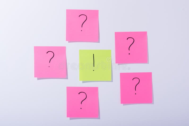 Communicative Stickers: One Answer among Many Questions Stock Photo ...