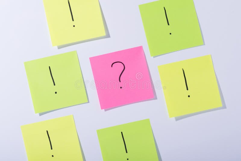 Communicative Stickers: One Question among Many Answers Stock Photo ...