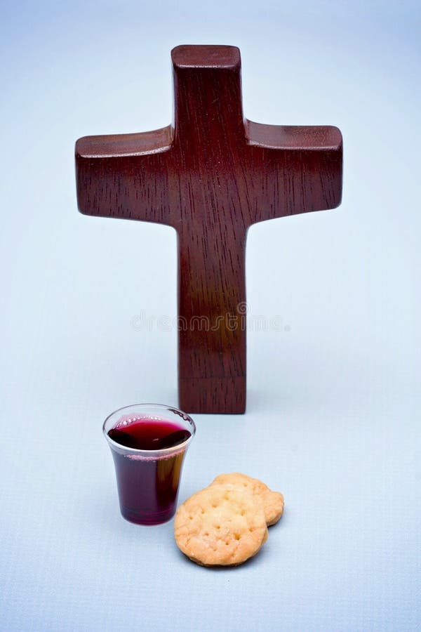 Individual Communion Cup with Bread Stock Photo - Image of religion ...