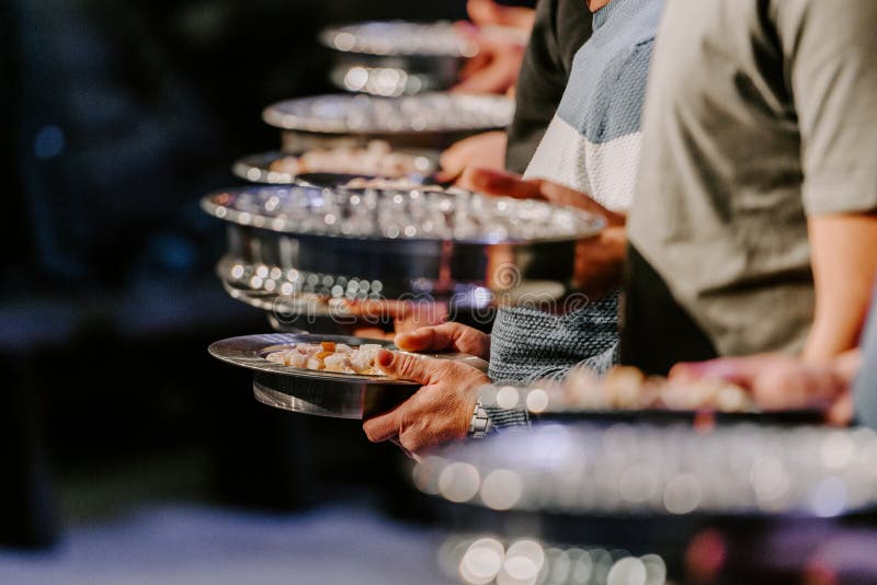 Communion with Bread and Wine during the Service in the Assembly Stock ...