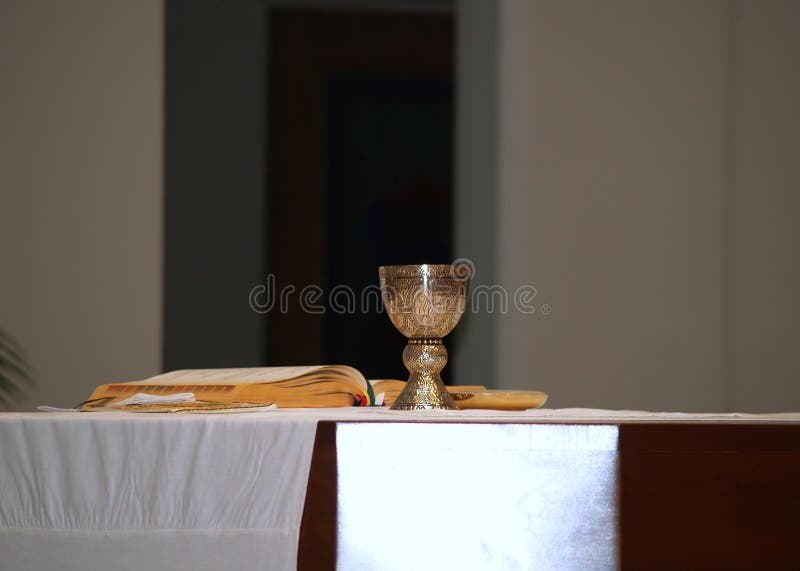 Communion in Catholic Church Stock Photo - Image of altar, christian ...
