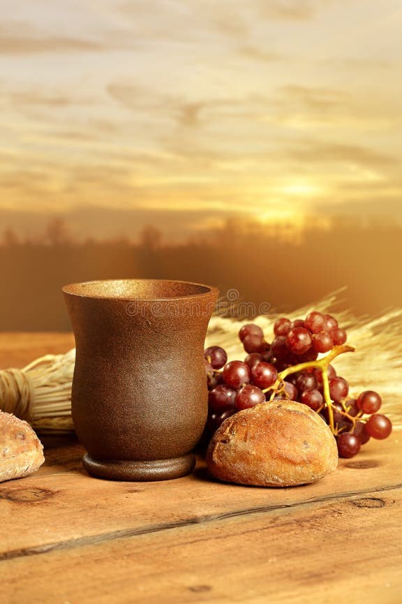 Communion Elements on Table Stock Image - Image of religion, table ...