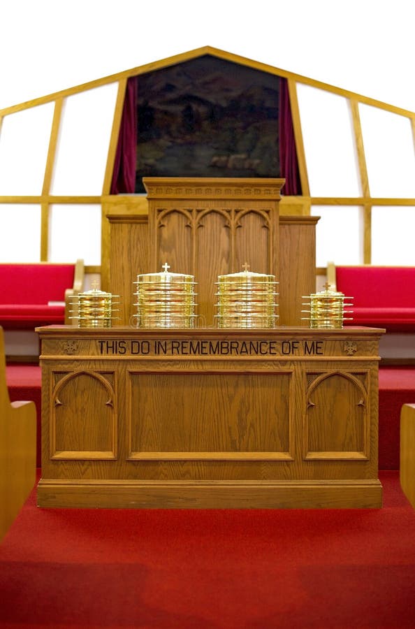 Communion Prepared for a Christian Congregation Stock Photo - Image of ...