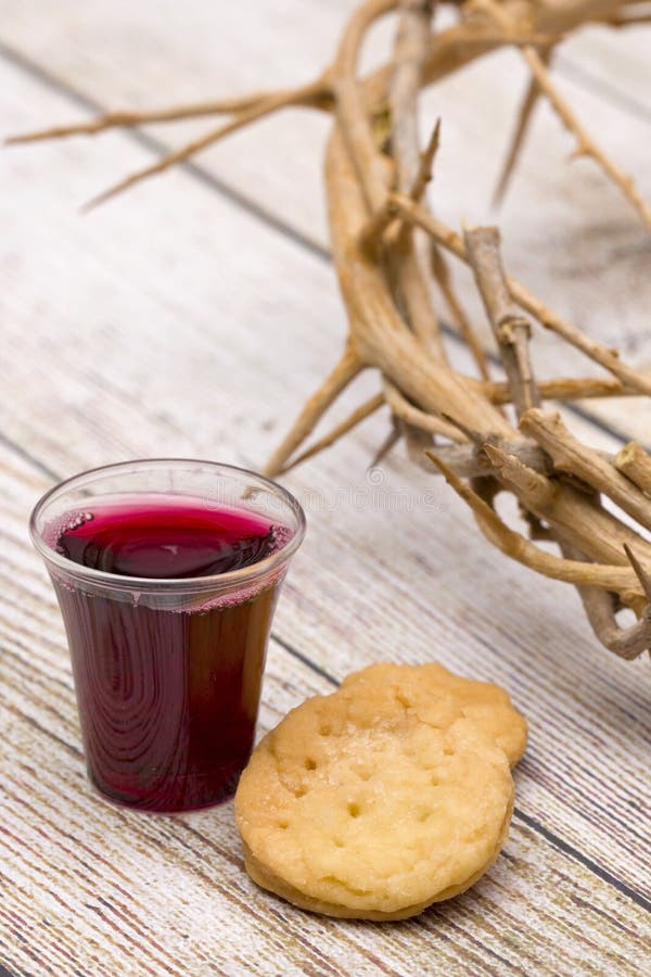 Individual Communion Cup with Bread Stock Photo - Image of religion ...