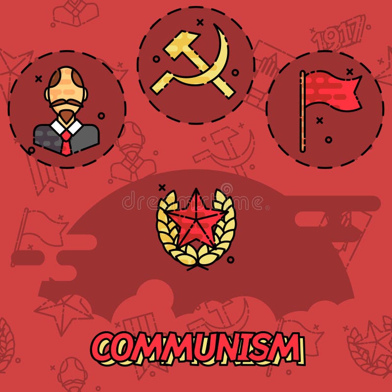 Communism Concept Icons Pattern Stock Vector - Illustration of china ...