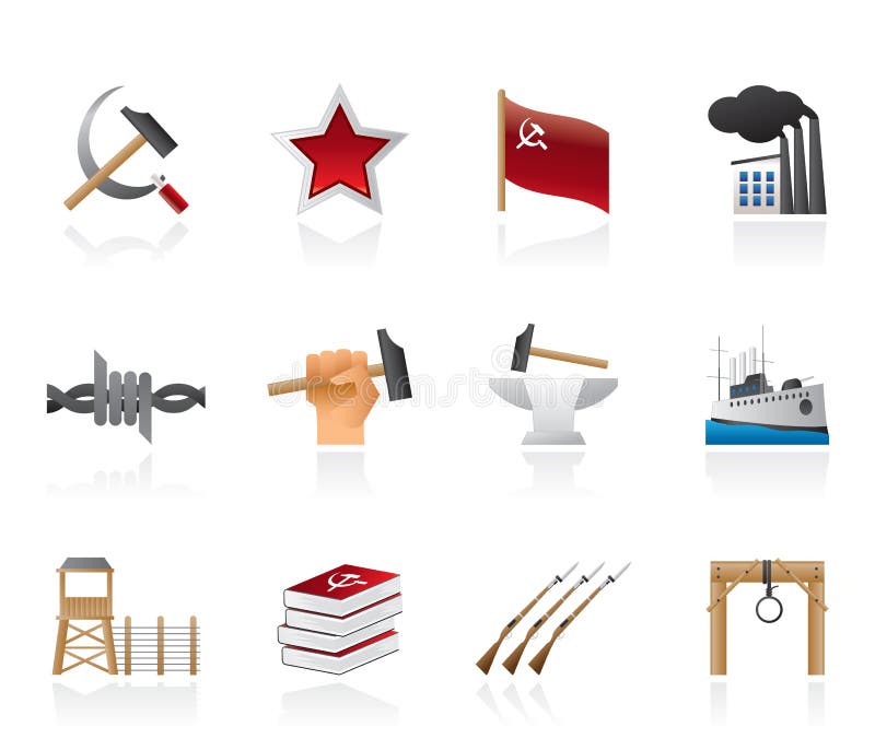 Communism, Socialism and Revolution Icons Stock Vector - Illustration ...