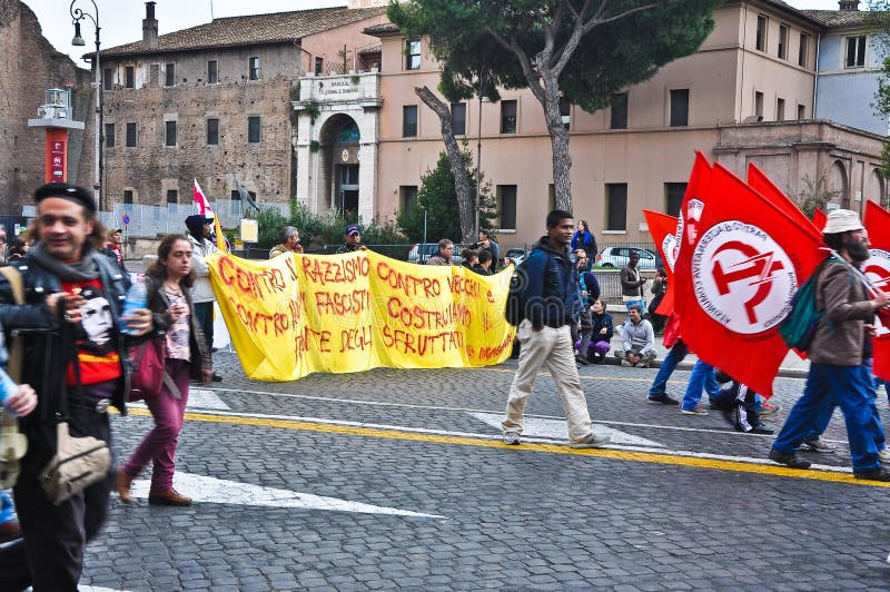 Communist Demonstration in Rome, Italy Editorial Photography - Image of ...