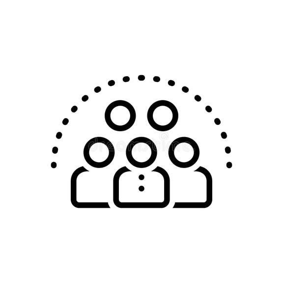 Black Line Icon for Communities, Group and Unity Stock Illustration ...
