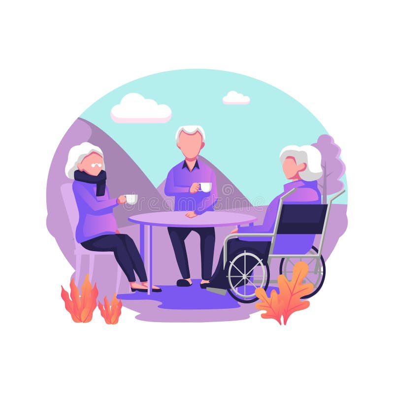 Communities for Older People Flat Style Illustrationvector Design Stock ...