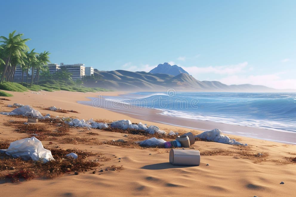 Community Beach Cleanup Event Highlighting Stock Illustration ...