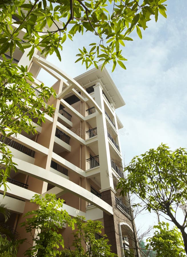 Community Building Appearance Stock Photo - Image of backyard, blue ...