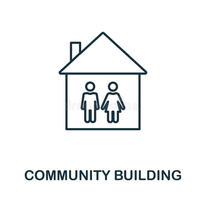 Community Building Outline Icon. Thin Line Style from Icons Collection ...