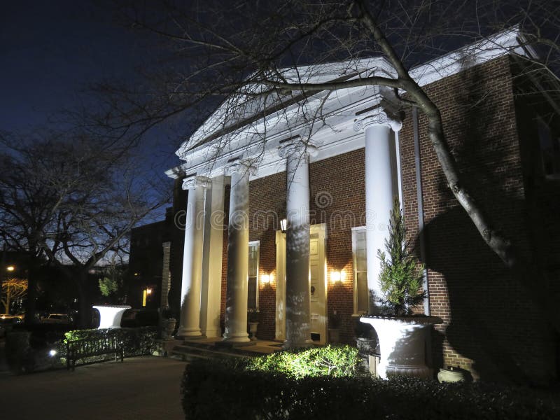 Community Center at Night stock image. Image of washington - 141716539