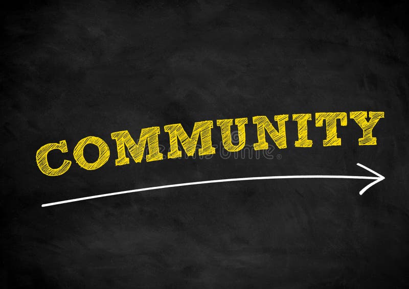 COMMUNITY Chalkboard Written Concept Stock Illustration - Illustration ...