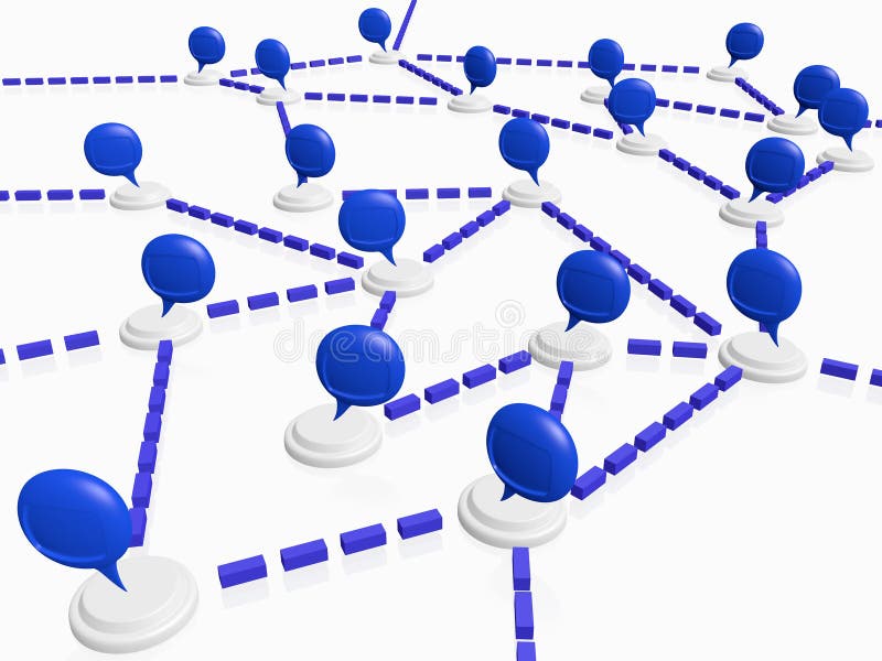 Community Chatting Network with Speech Bubbles Stock Illustration ...