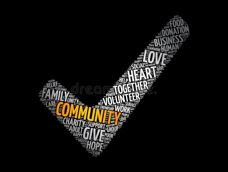 Community Check Mark Word Cloud Collage, Social Concept Background ...