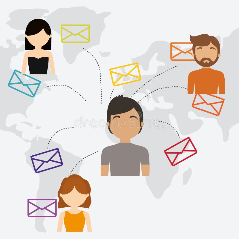 Community Communication World Message Stock Illustration - Illustration ...