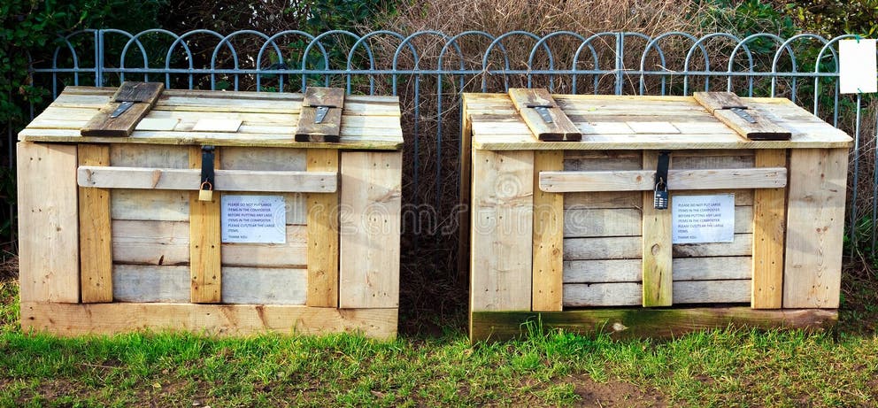 Community compost boxes stock photo. Image of community - 28626274