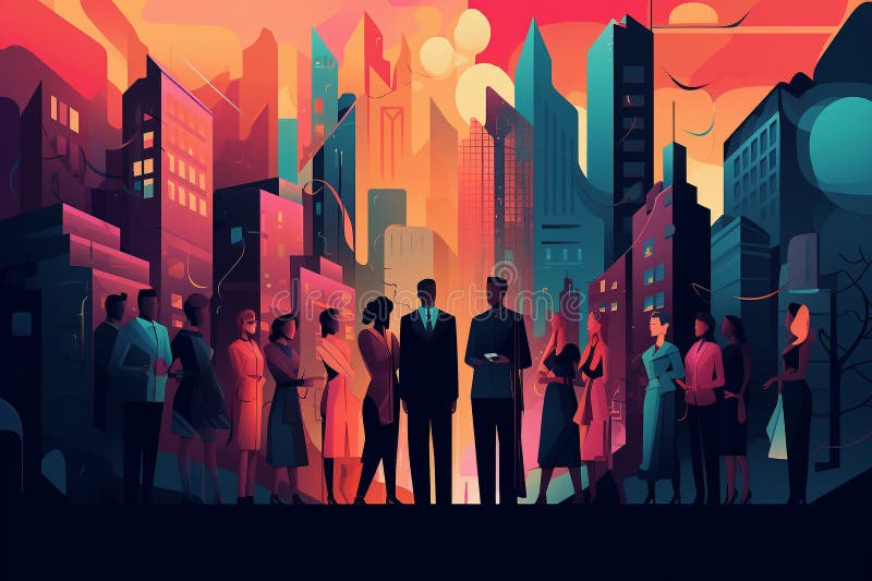 Community Concept. Generative Ai Illustration Stock Photo - Image of ...