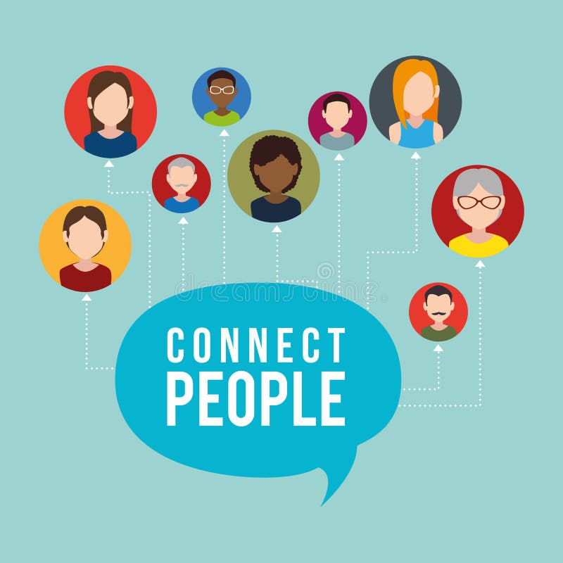 Community with Connect People Stock Vector - Illustration of connecting ...