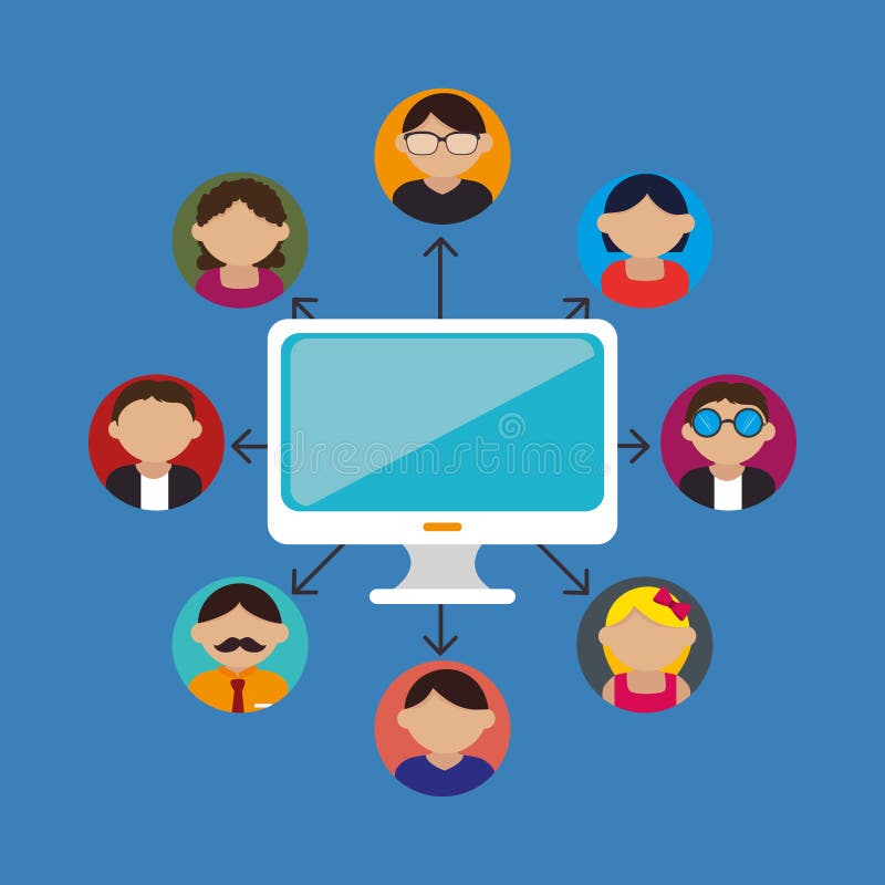 Community with Connect People Stock Vector - Illustration of gender ...