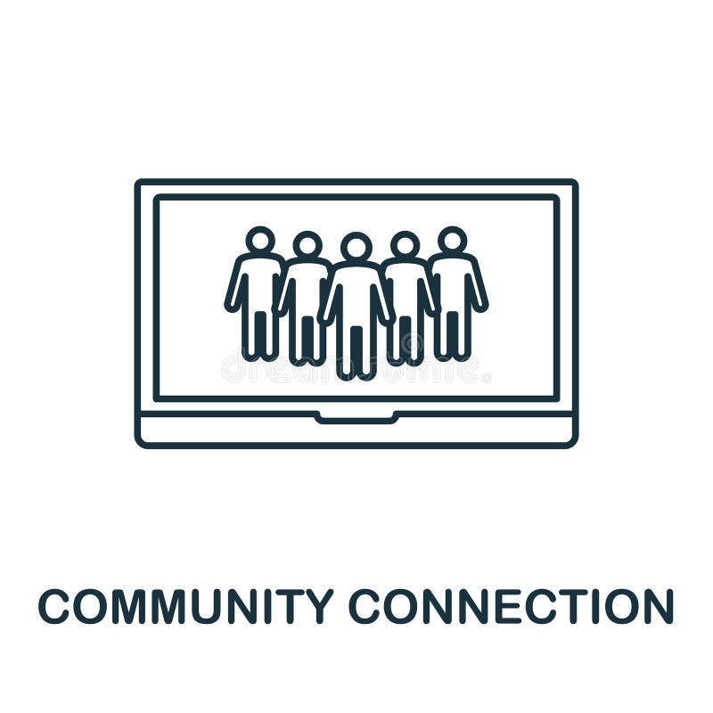 Community Connection Icon. Line Style Element from Community Management ...