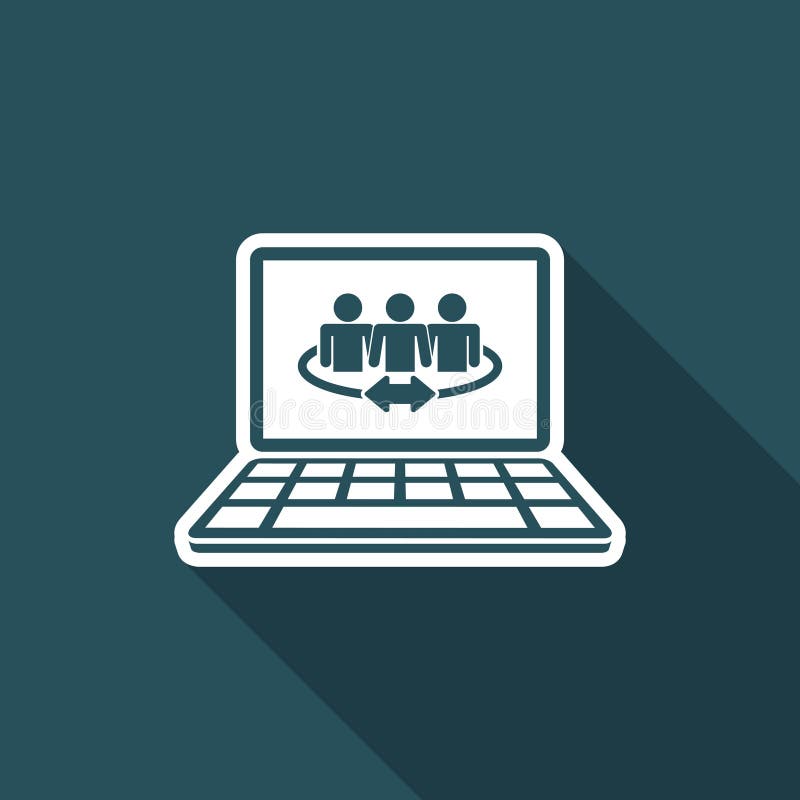 Community Connection on Internet - Vector Flat Icon Stock Vector ...