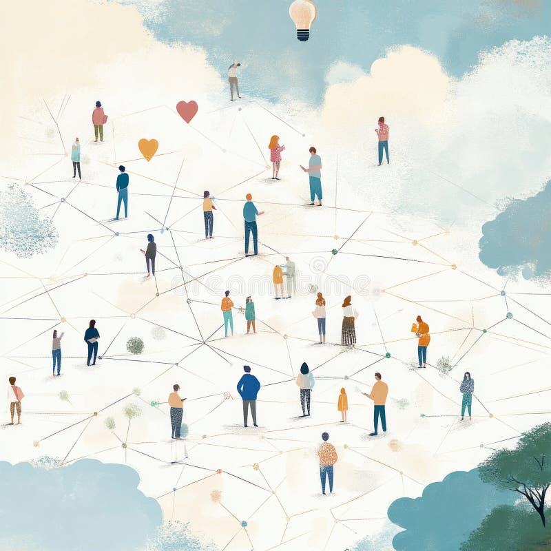 Community Connection Network Diverse People Collaborative Ideas Stock ...