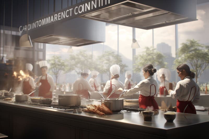 Community Cooking Competition Bringing Residents Stock Illustration ...