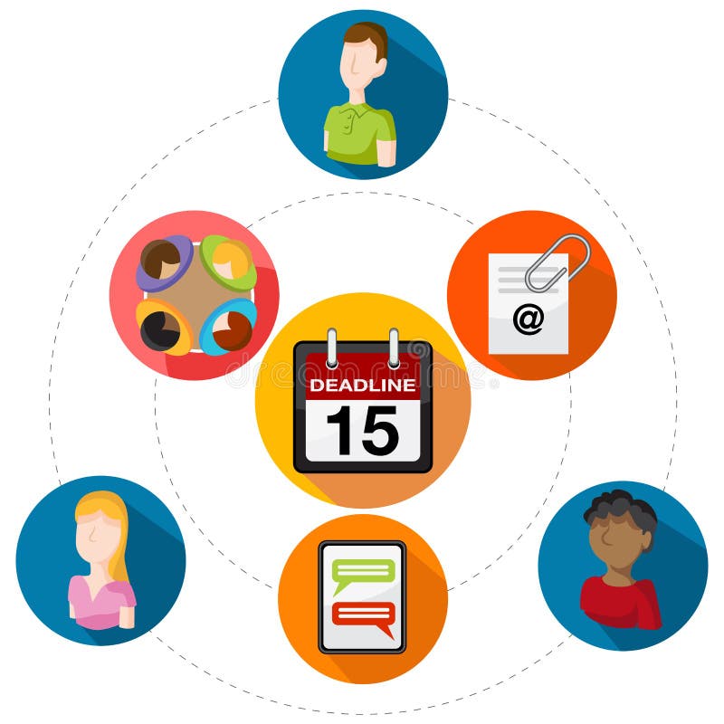 Deadline Icon Set stock vector. Illustration of face - 42274634