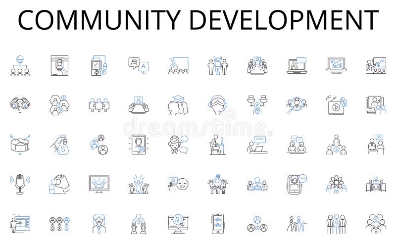 Community Development Line Icons Collection. Confidence, Determination ...