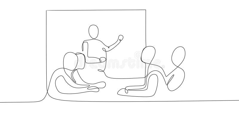 Continuous Line Drawing Vector Teacher Stock Illustrations – 551 ...