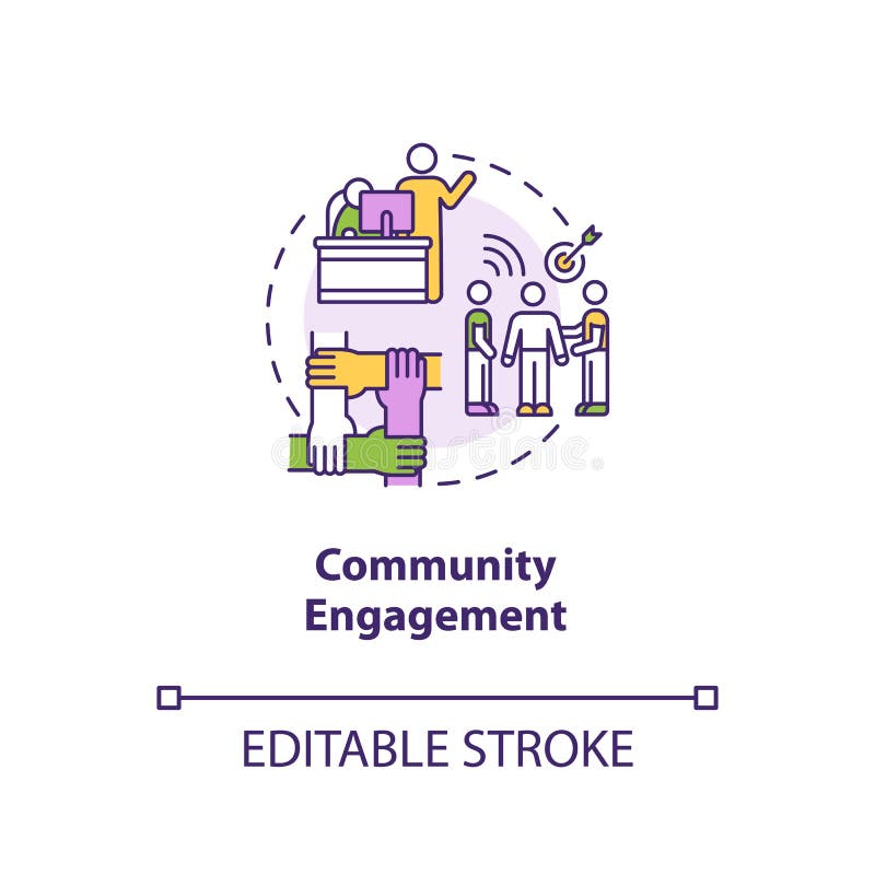 Community Engagement Blue Gradient Concept Icon Stock Vector ...