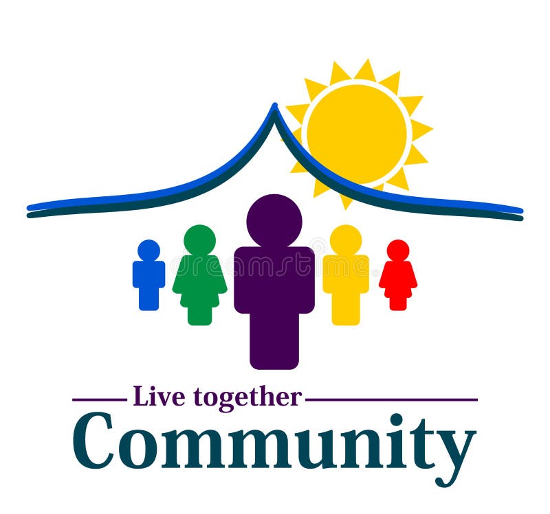 Community together concept stock illustration. Illustration of house ...