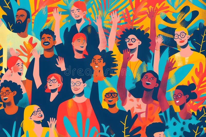 Community Event Bringing People Together Stock Illustration ...